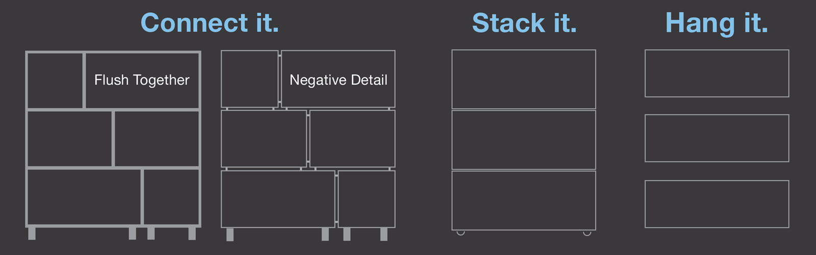 Use individually or put multiple cubes together to form a larger piece ...