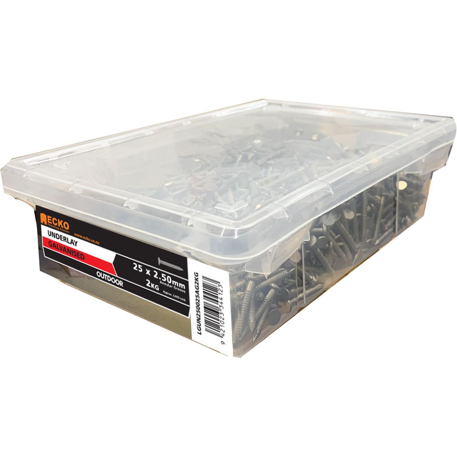 Ecko | Underlay Nails 25 x 2.5mm, 2kg Galvanised | Mitre10