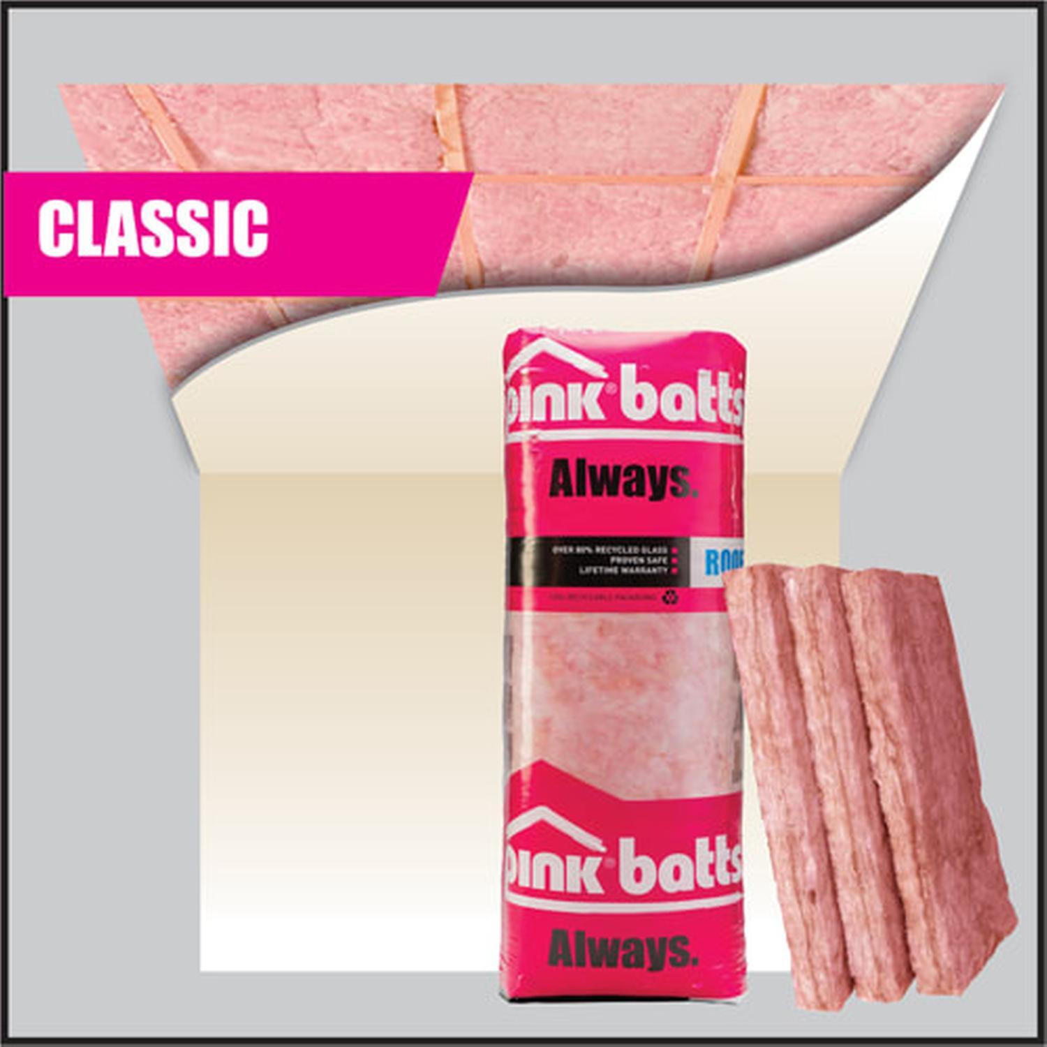 Ceiling 1200 x 432mm Pink | Glass Wool Insulation Bales
