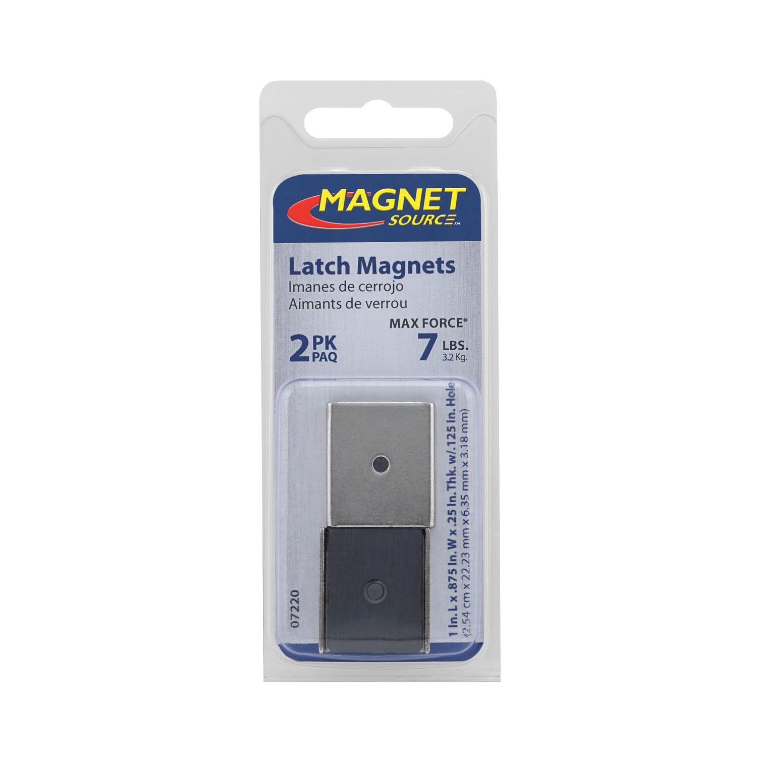 Magnet Source | Latch Magnet 25 x 22 x 6.3mm, pack of 2 Silver | Mitre10