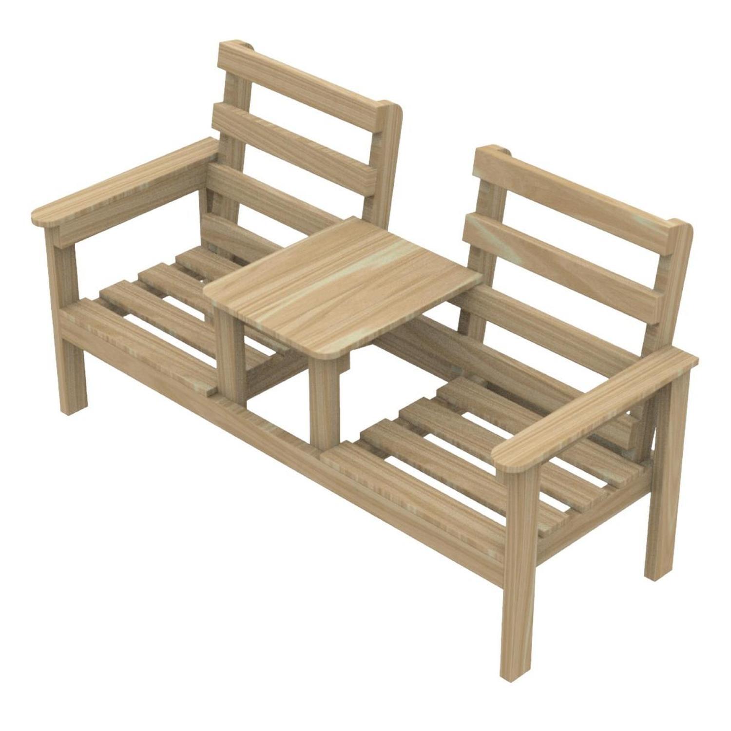 GENIA OUTDOOR | Outdoor Double Seat Chair Natural Pine Kitset L: 1675 ...