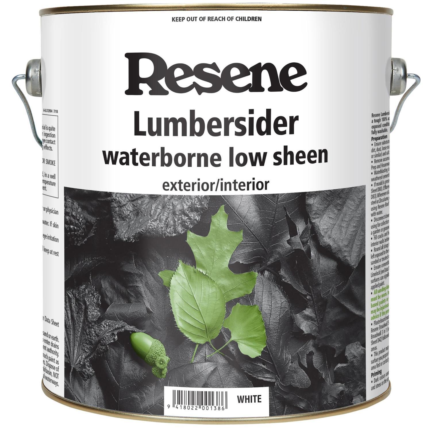 Resene | Lumbersider Low Sheen Waterborne Paint 4L White | Mitre10