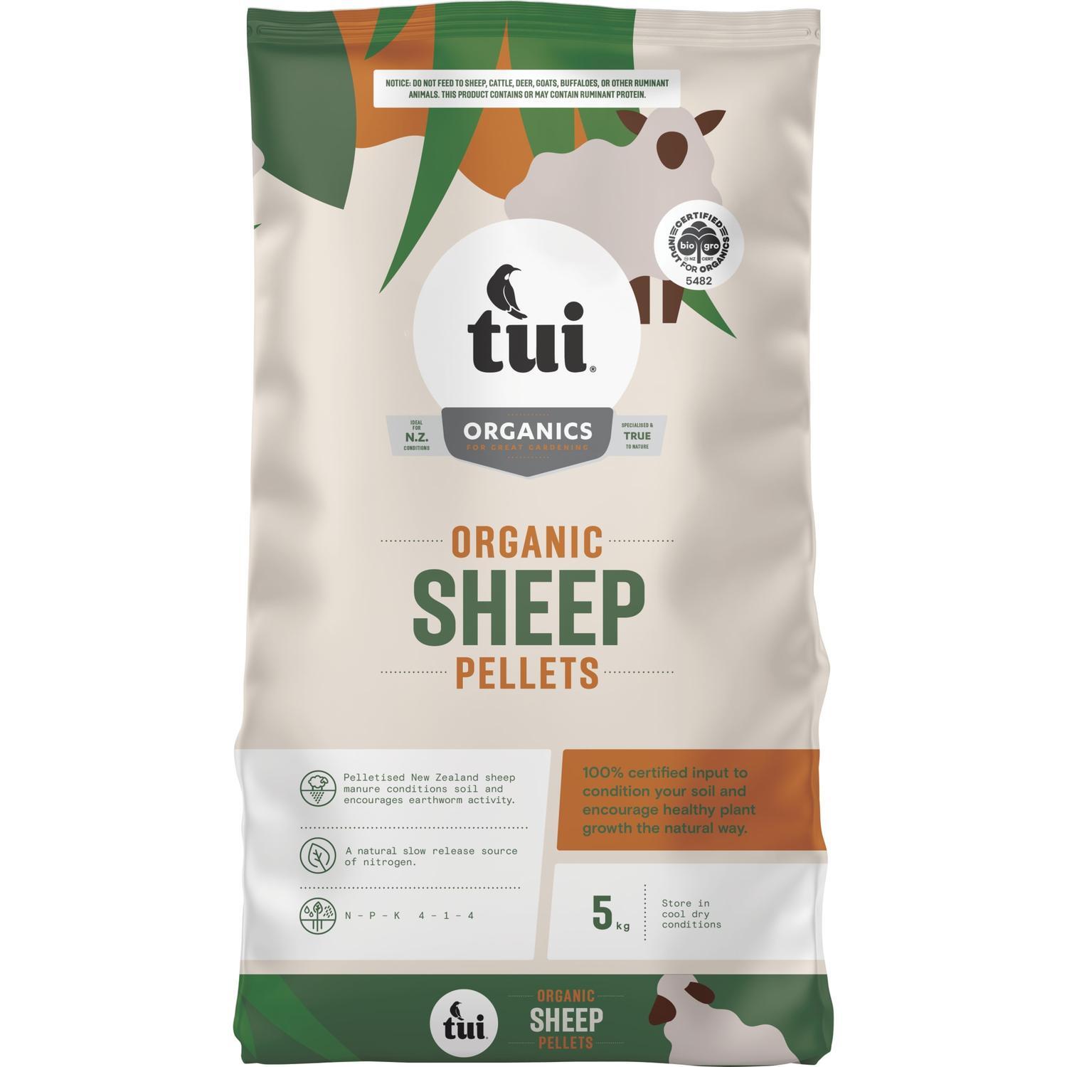 Tui | Certified Organic Sheep Pellets 5Kg | Mitre10