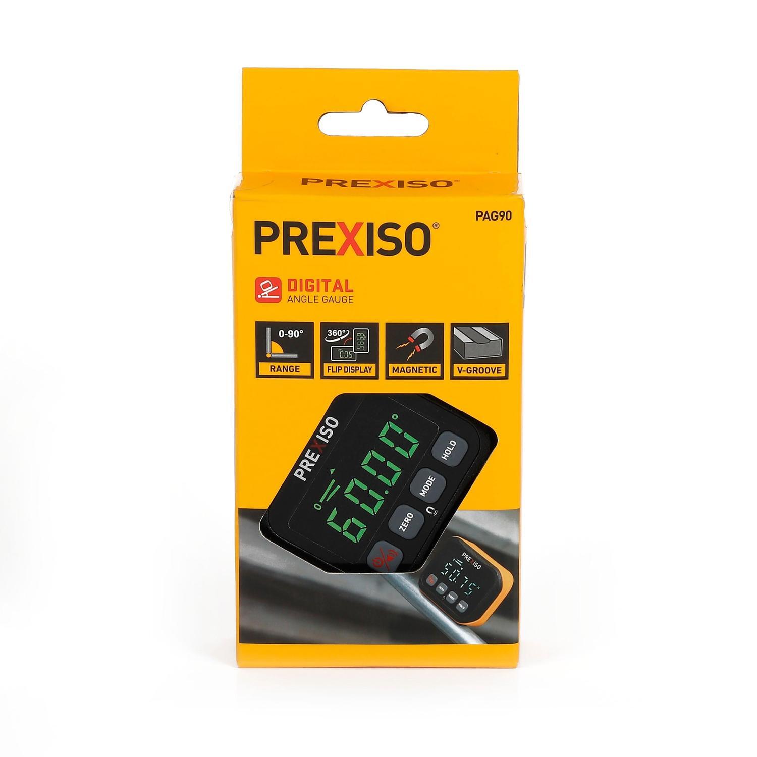 Prexiso | Magnetic Digital Angle Finder 78 x 30 x 62mm Yellow+black ...