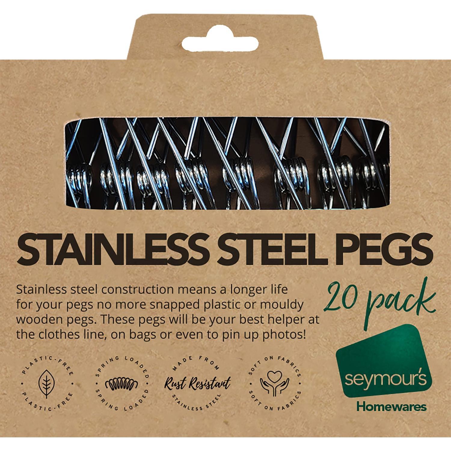 Seymours | Stainless Steel Pegs H: 120mm, W: 30mm, D: 145mm | Mitre10