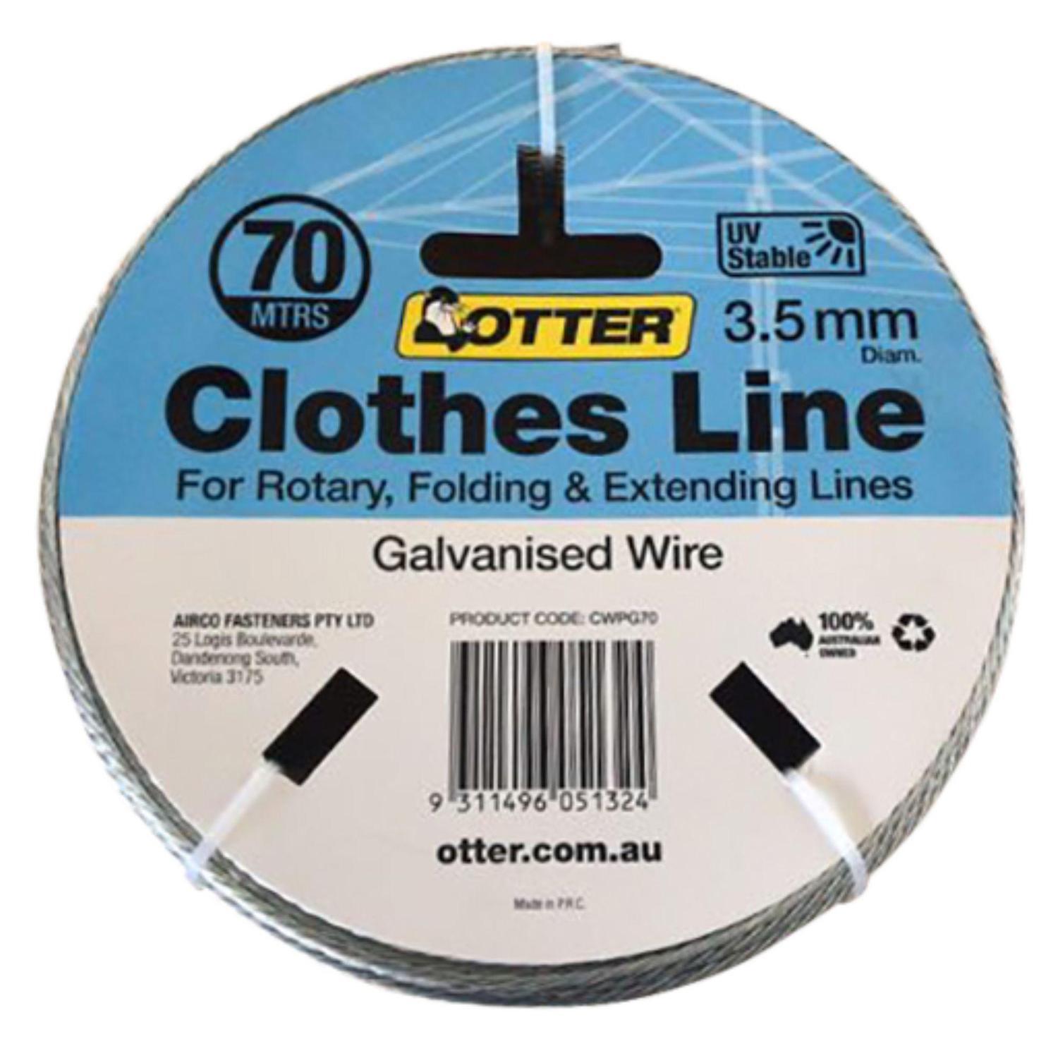 Otter | Clothesline Wire Steel Galv 3.5mm x 70m Galv | Mitre10