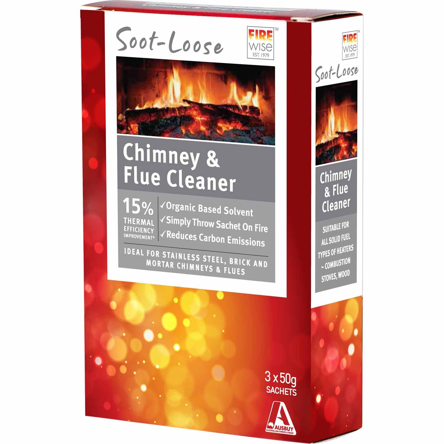 Fire Wise | Soot-Loose Chimney and Flue Cleaner 3 x 50g | Mitre10