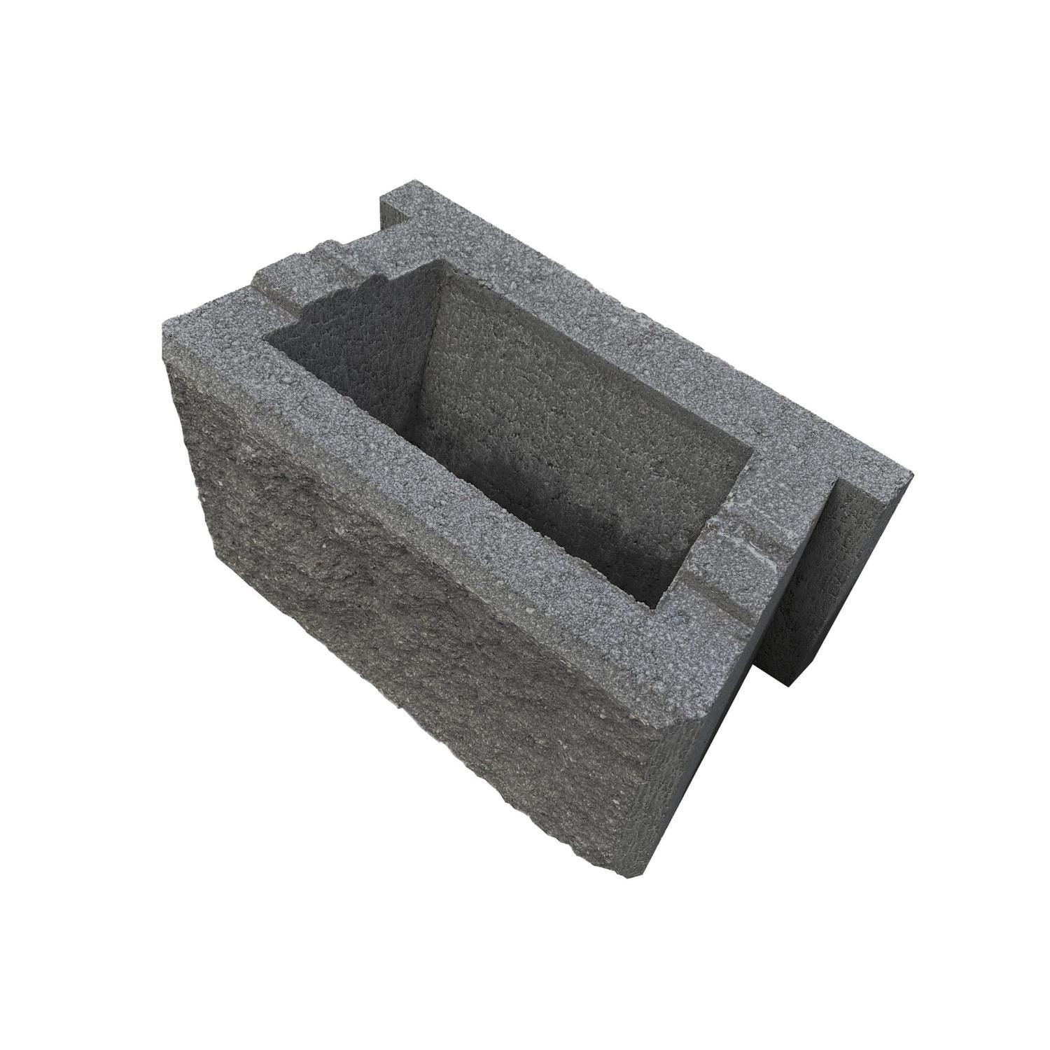 Viblock | Retaining Wall Block H: 200mm, L: 390mm, D: 225mm Charcoal ...