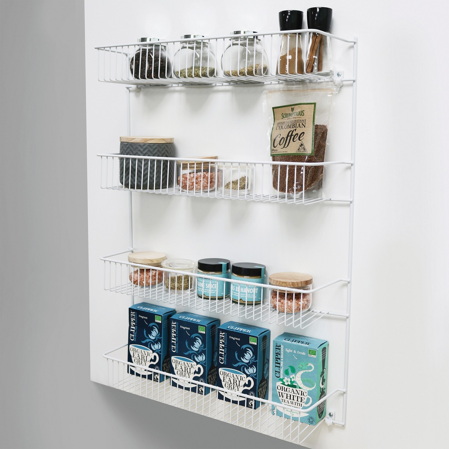 Hafele Home | Wire Cupboard Shelf 4-Tier White | Mitre10