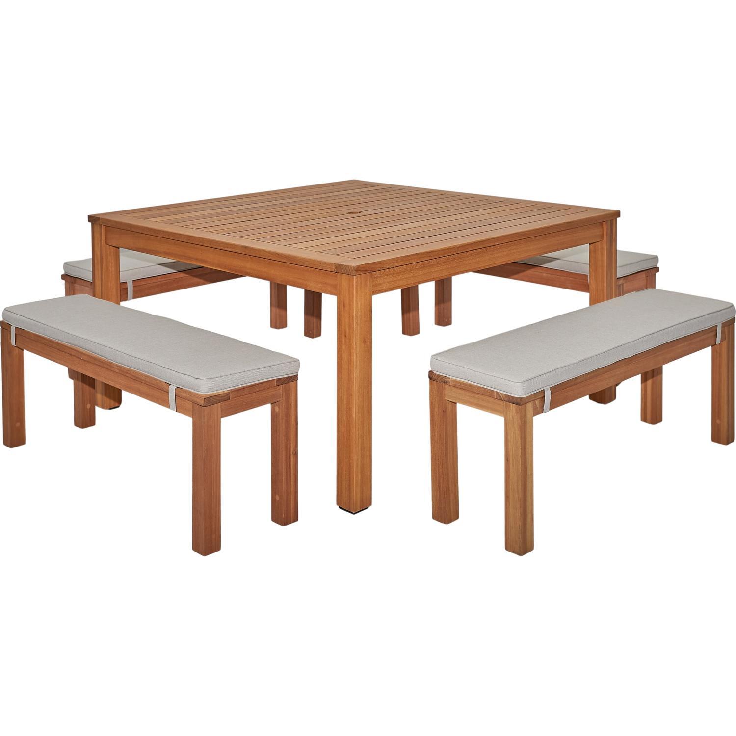Nouveau | Palau Outdoor Dining Bench Setting 5 Piece | Mitre10