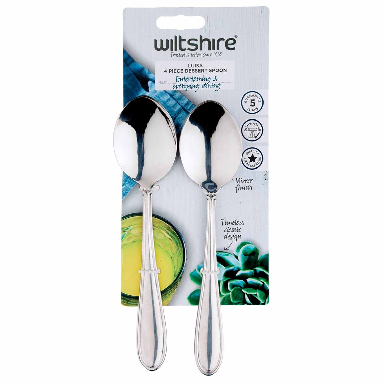 Wiltshire | Luisa Dessert Spoon pack of 4 Stainless Steel | Mitre10