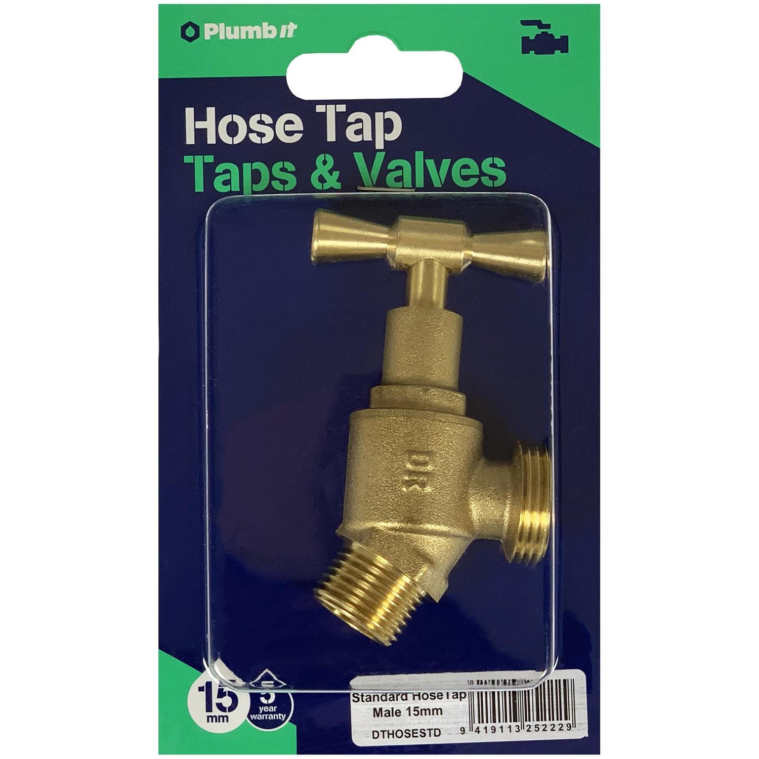 Plumb It | Standard Hose Tap Brass Male 15mm | Mitre10