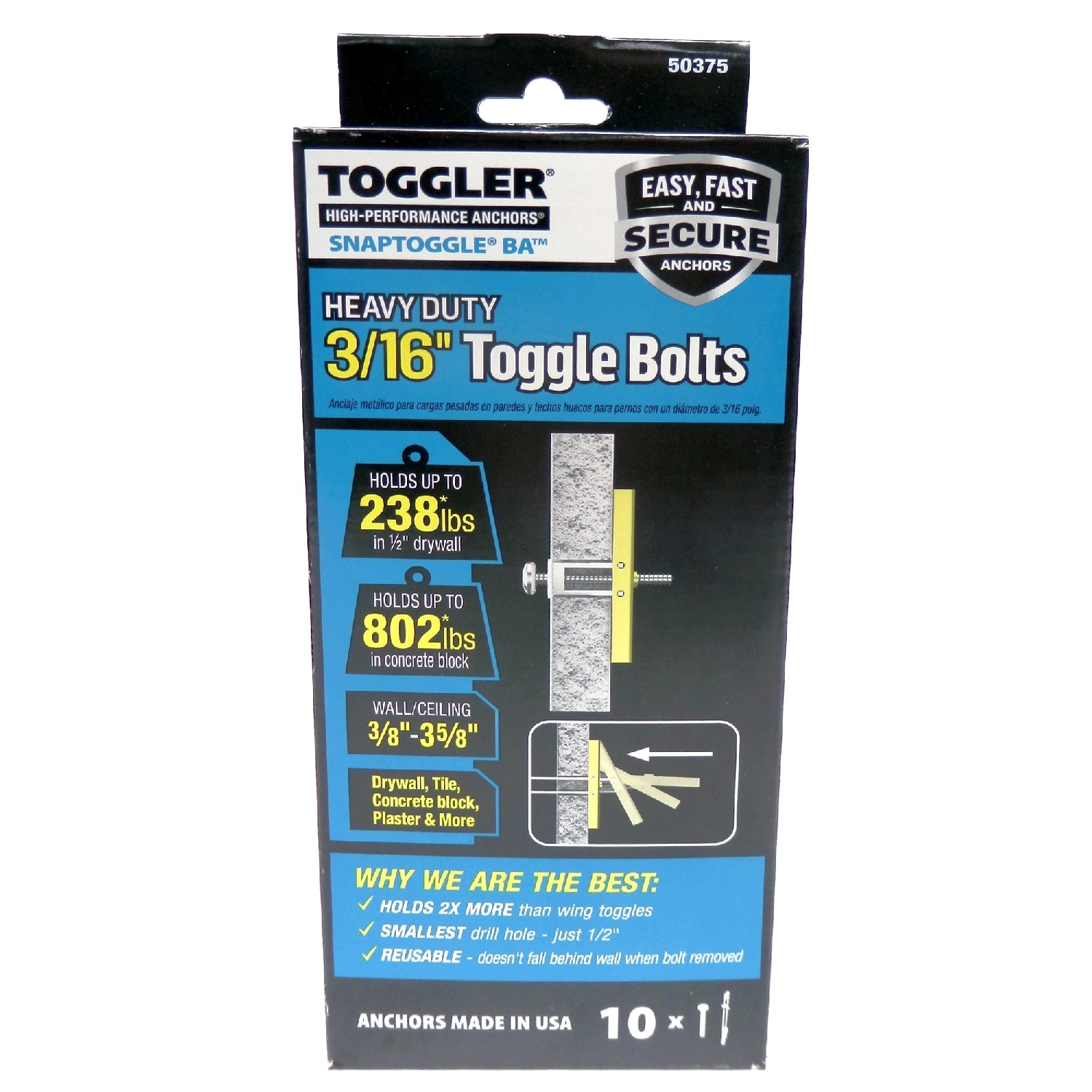 Toggler | Wall Anchor 3/16 inch (4.76mm) White | Mitre10