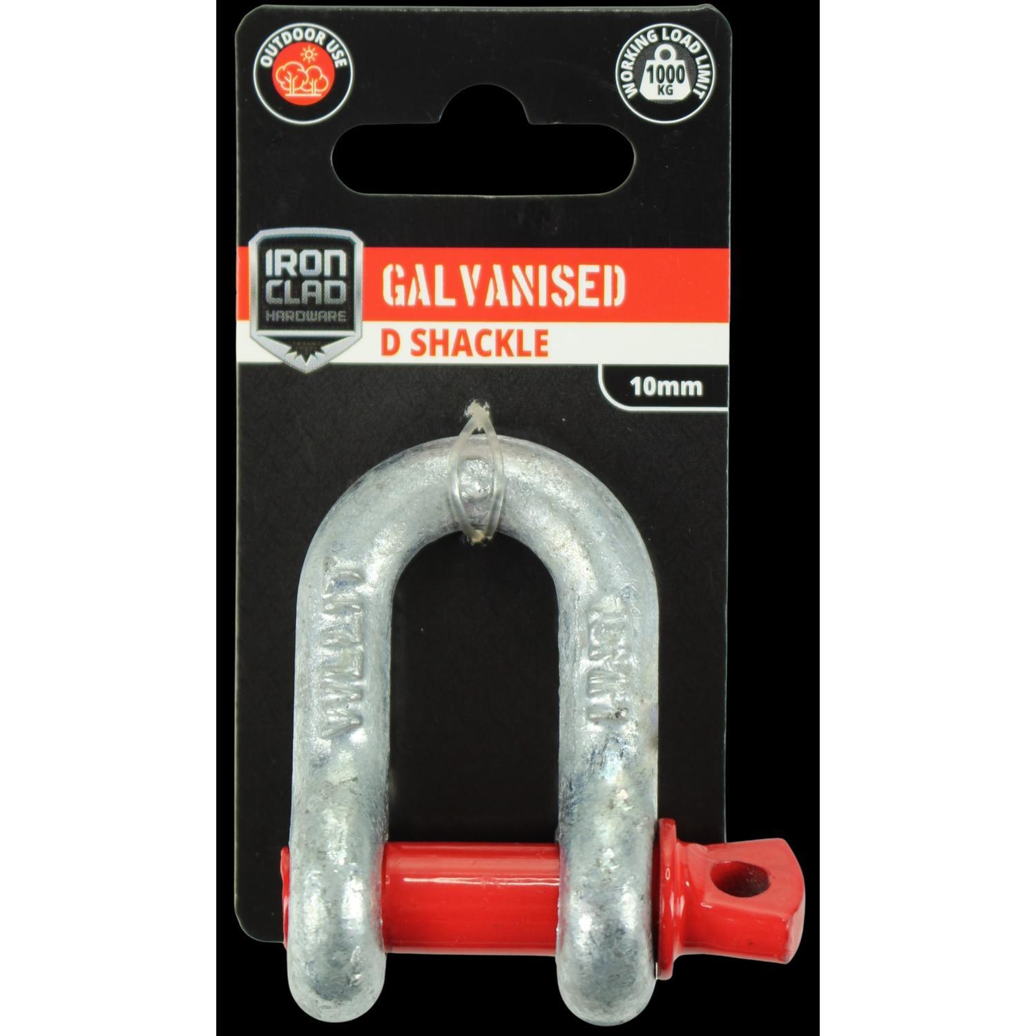 Iron Clad | D Shackle 10mm Galvanised | Mitre10