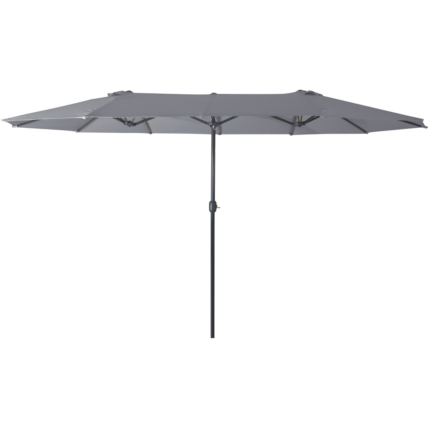 Nouveau | Steel Double Market Umbrella 4.5m Charcoal | Mitre10