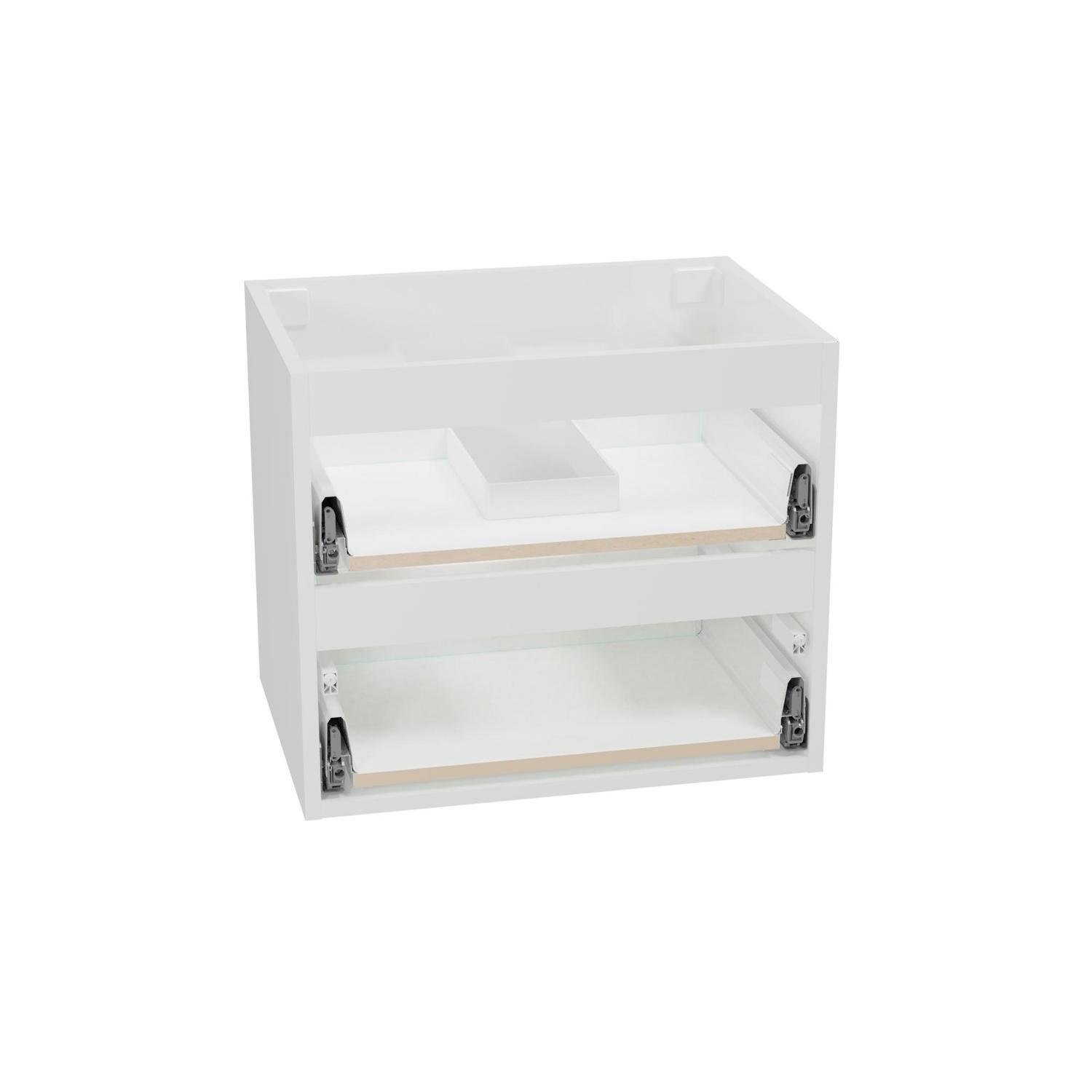ConneX | Wall Hung Vanity Cabinet 2 Drawer 600mm Arctic Ice | Mitre10