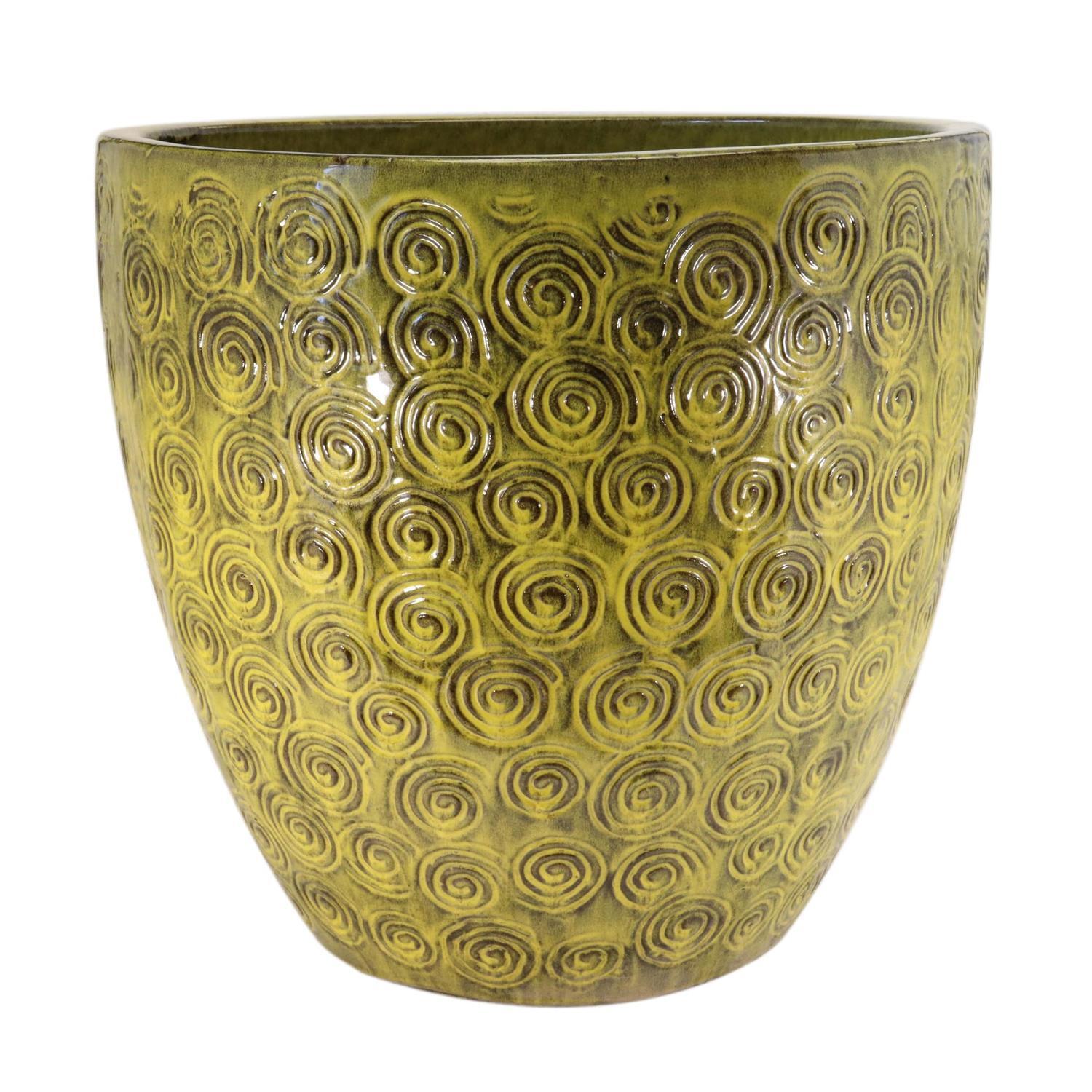 Willory | Ceramic Glazed Pot Large Tropical Yellow | Mitre10