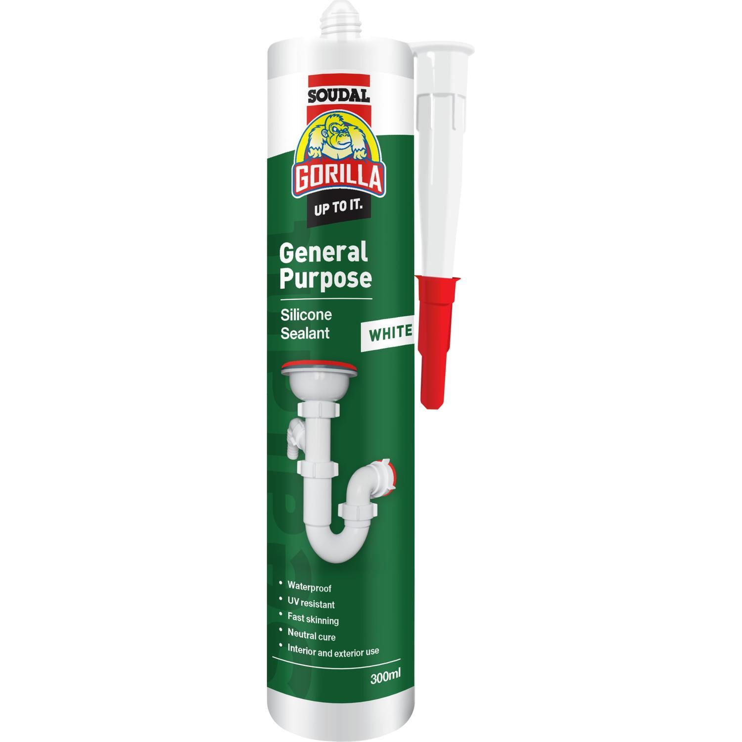 Gorilla | Plumbers Silicone Sealant 300ml White | Mitre10