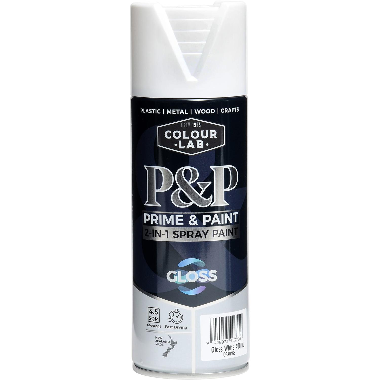 Colour Lab | Prime & Paint Aerosol Spray Paint 400ml White | Mitre10