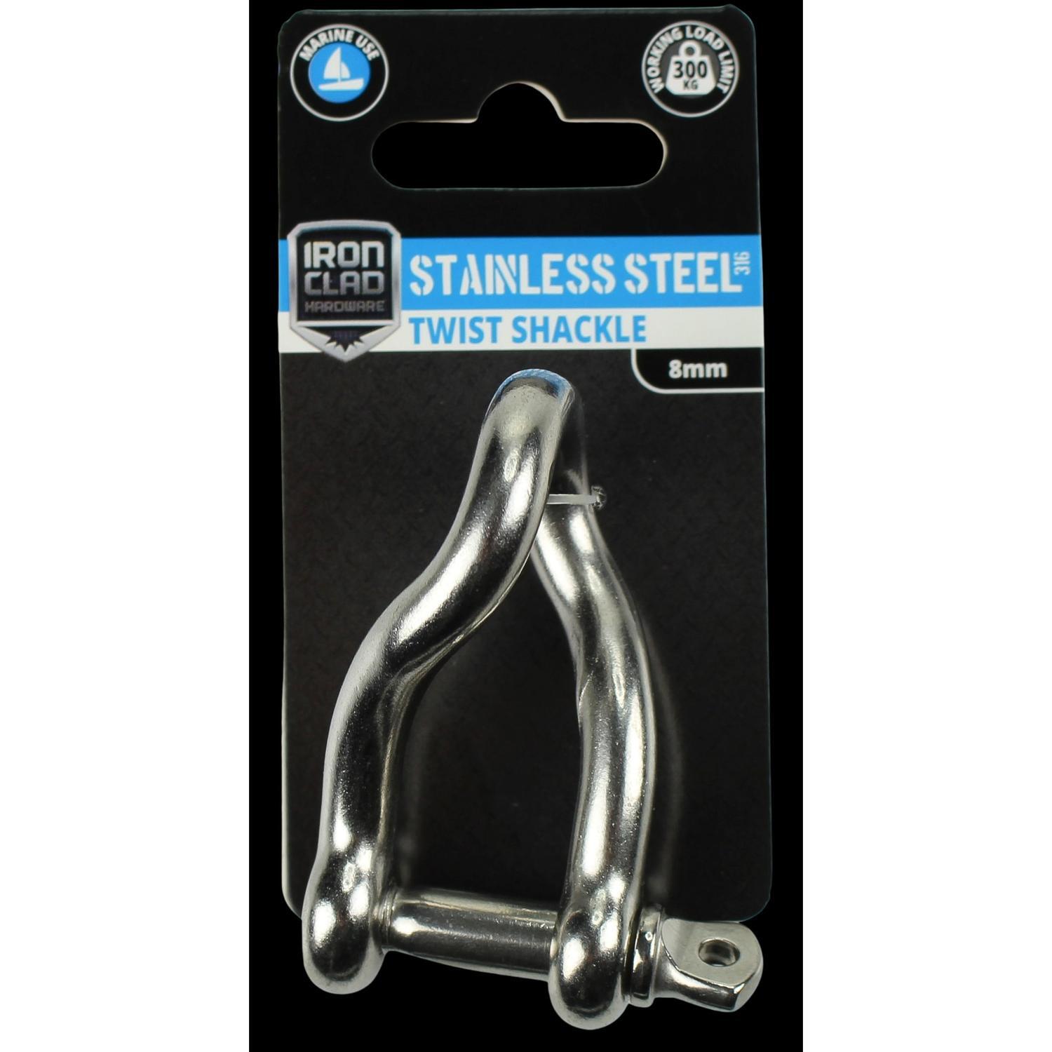 Iron Clad | Twist Shackle 8mm Stainless Steel 316 | Mitre10