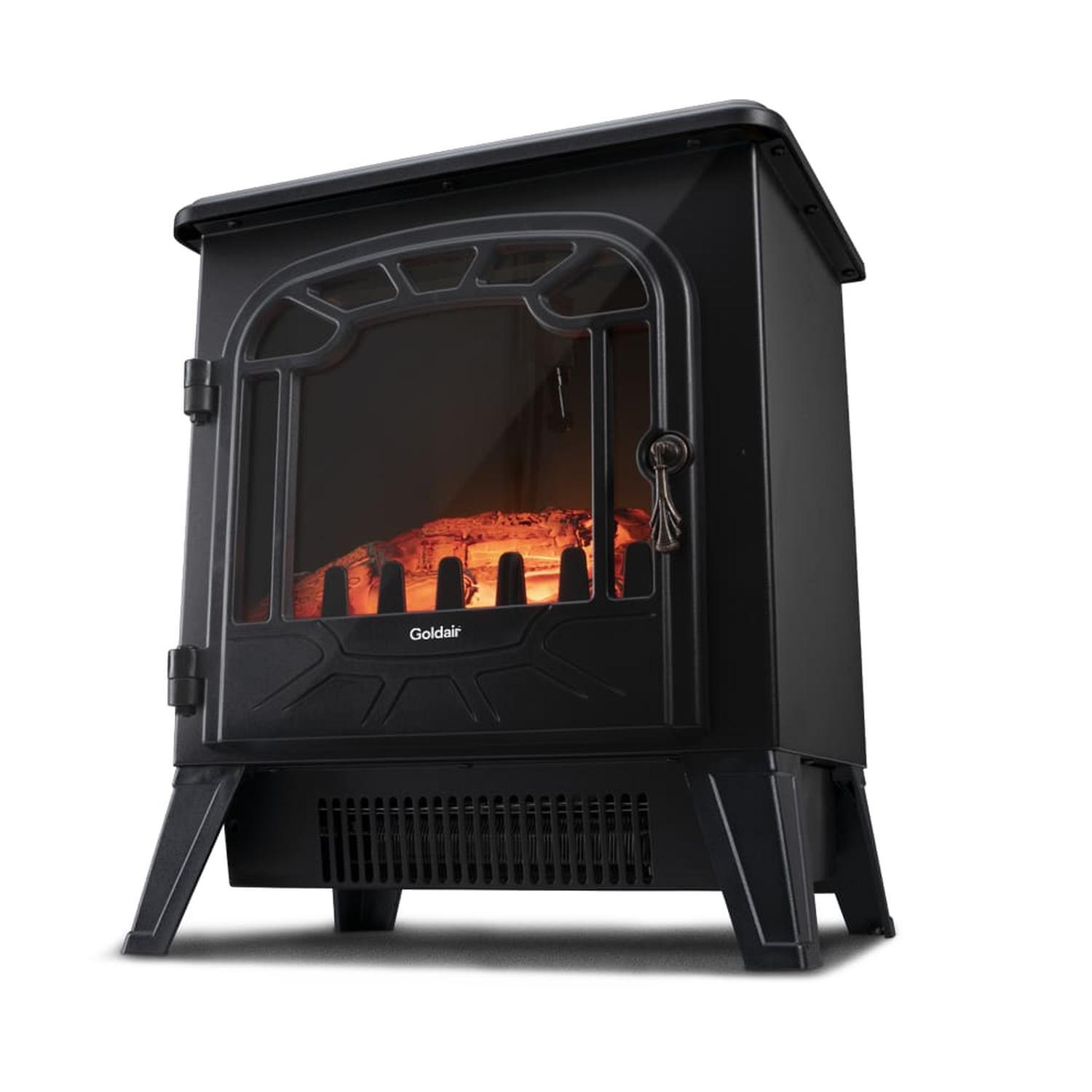 Goldair | Flame Effect Heater 1.8kW Black | Mitre10