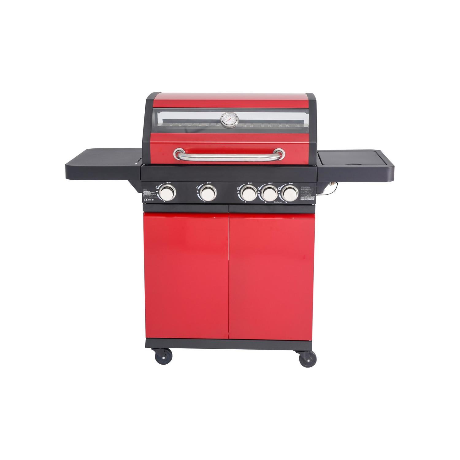 Grilled | Chicago Gas BBQ 4 Burner Red | Mitre10