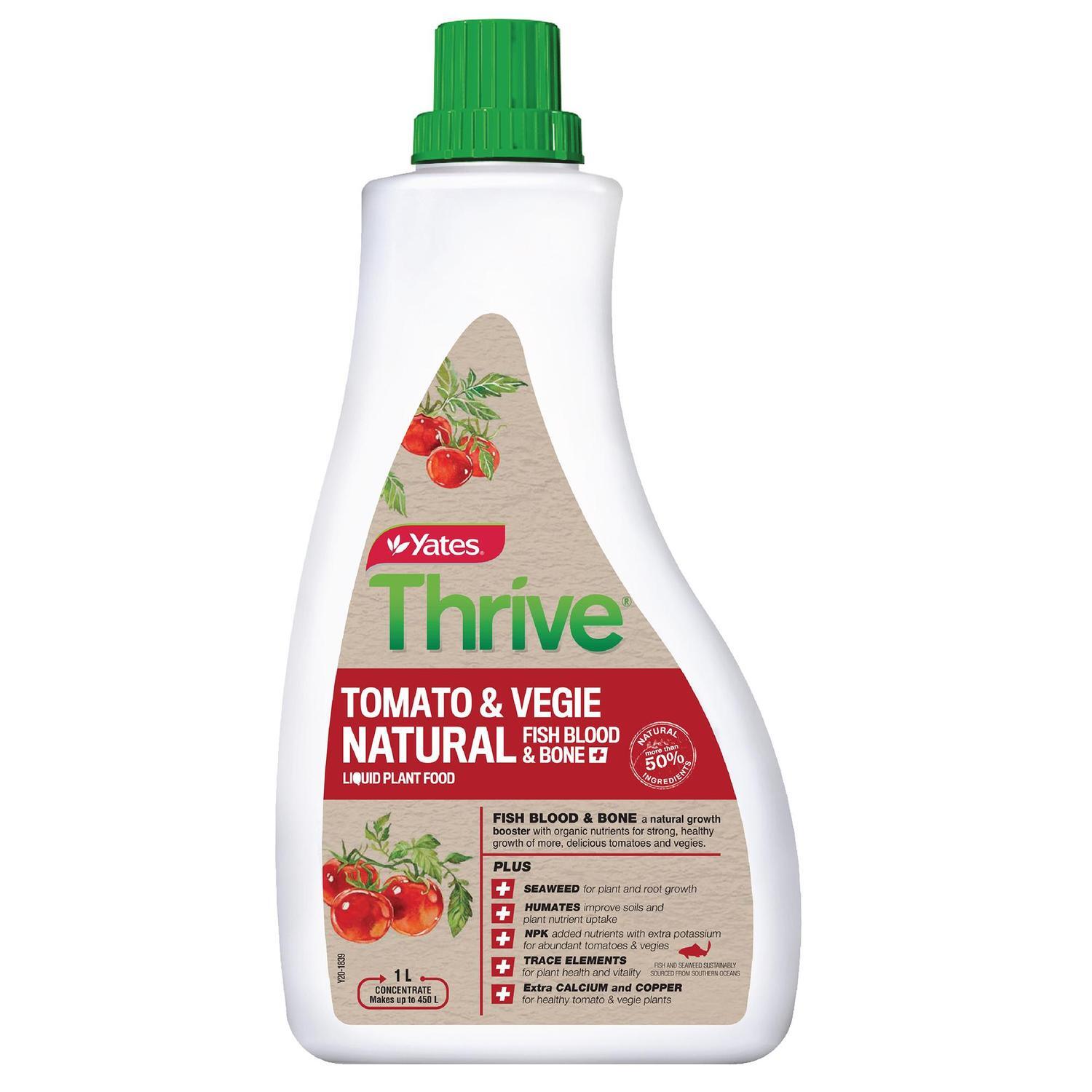Yates | Thrive Naturals Tomato & Vegie Fish Blood & Bone+ 1 litre | Mitre10