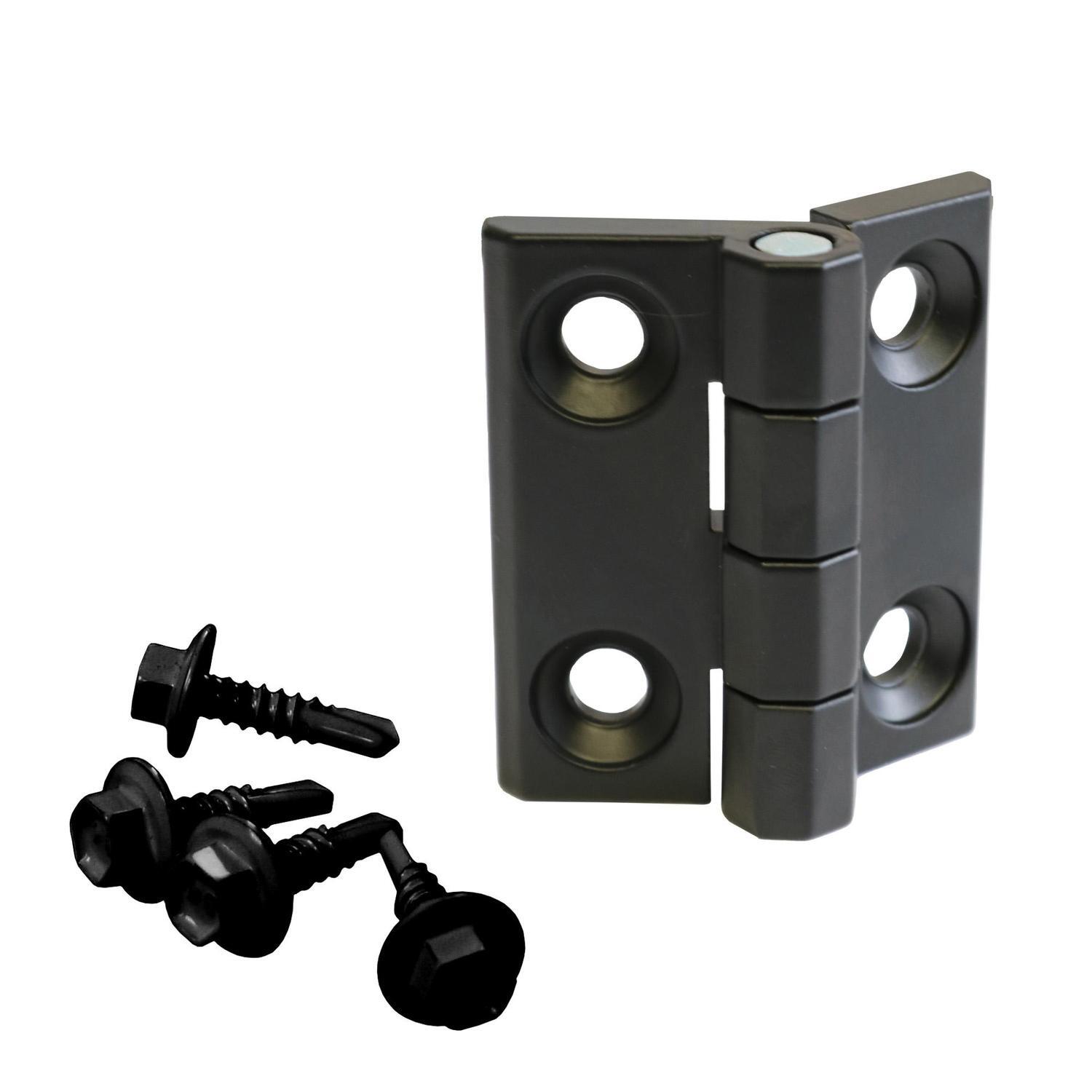 Guardian | Hinge Set Zinc Alloy, Pack of 2 H:47mm, W:50mm Black | Mitre10
