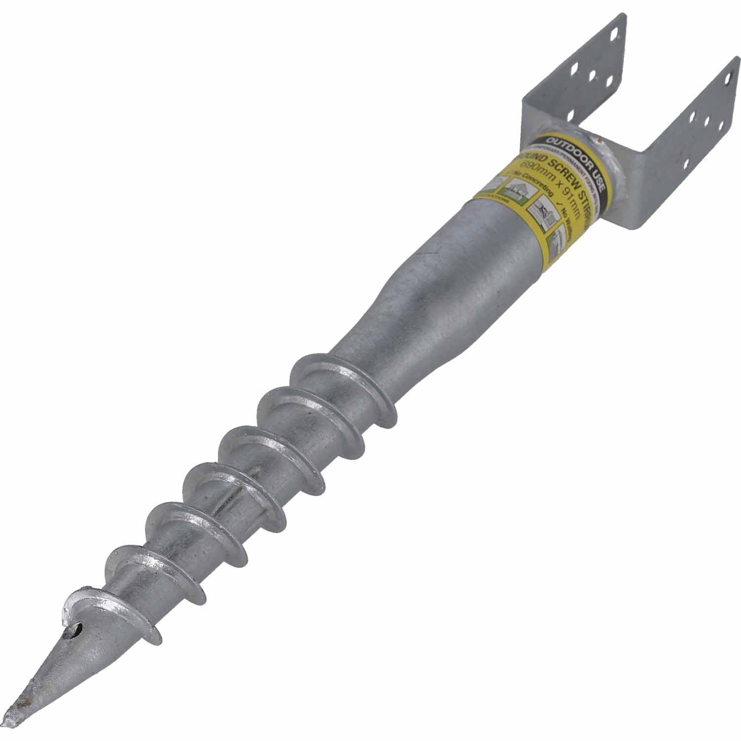 Otter | Ground Screw Stirrup 690 x 90mm Hot Dipped Galvanised | Mitre10