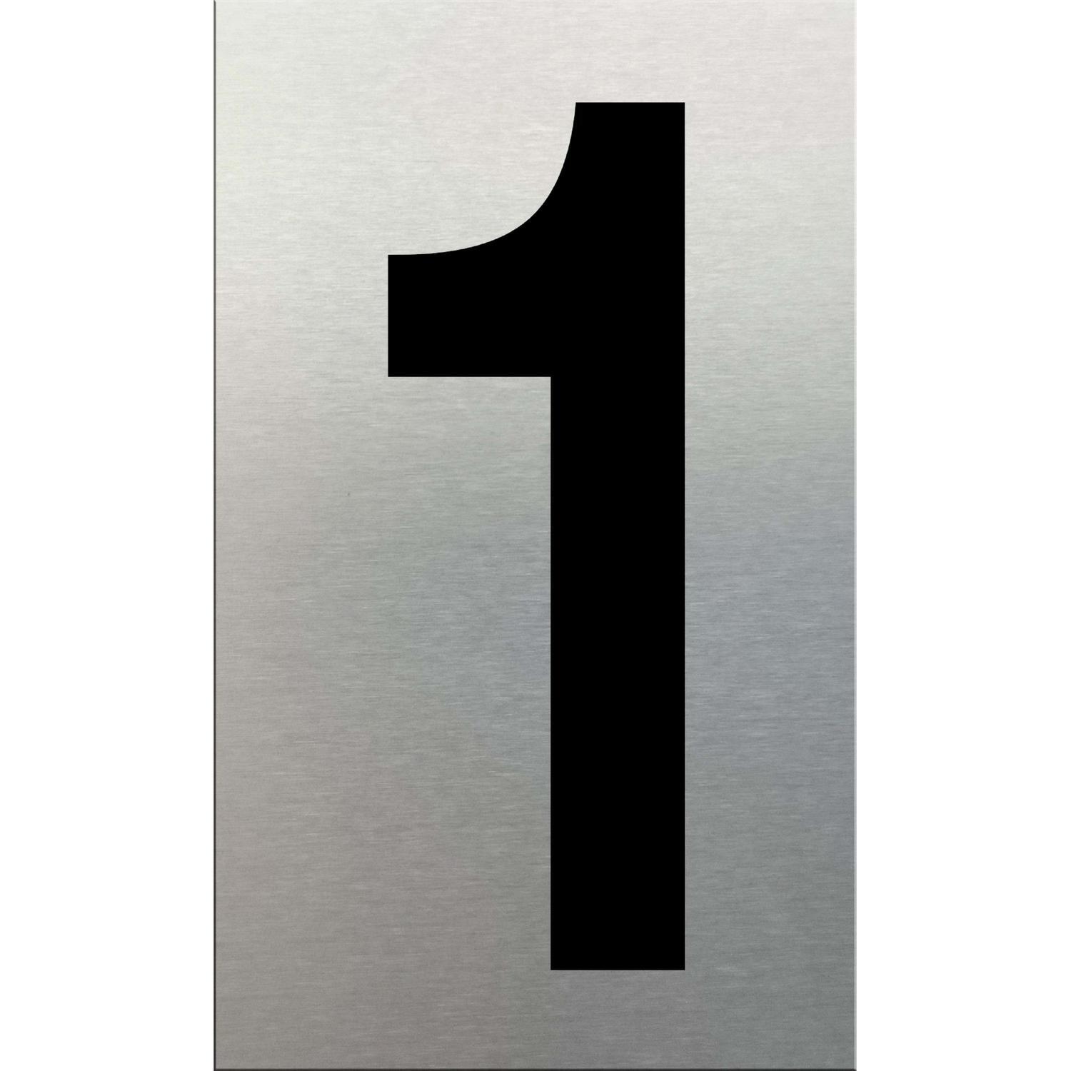 Markit Graphics | Letterbox Number 1 75mm Black on Silver | Mitre10