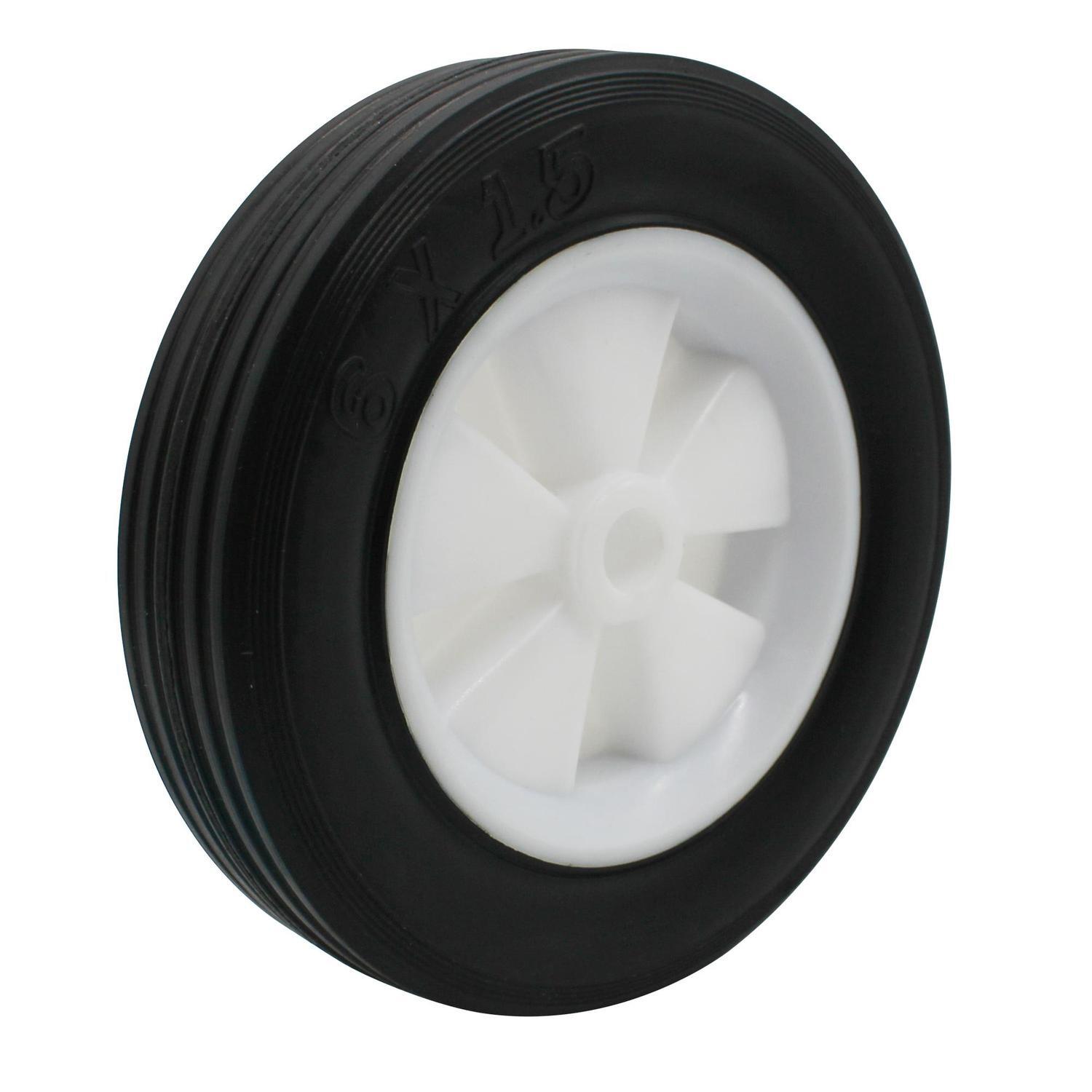 Winmore Hardware | Rubber Tyred Plastic Centered Wheel 150mm White ...
