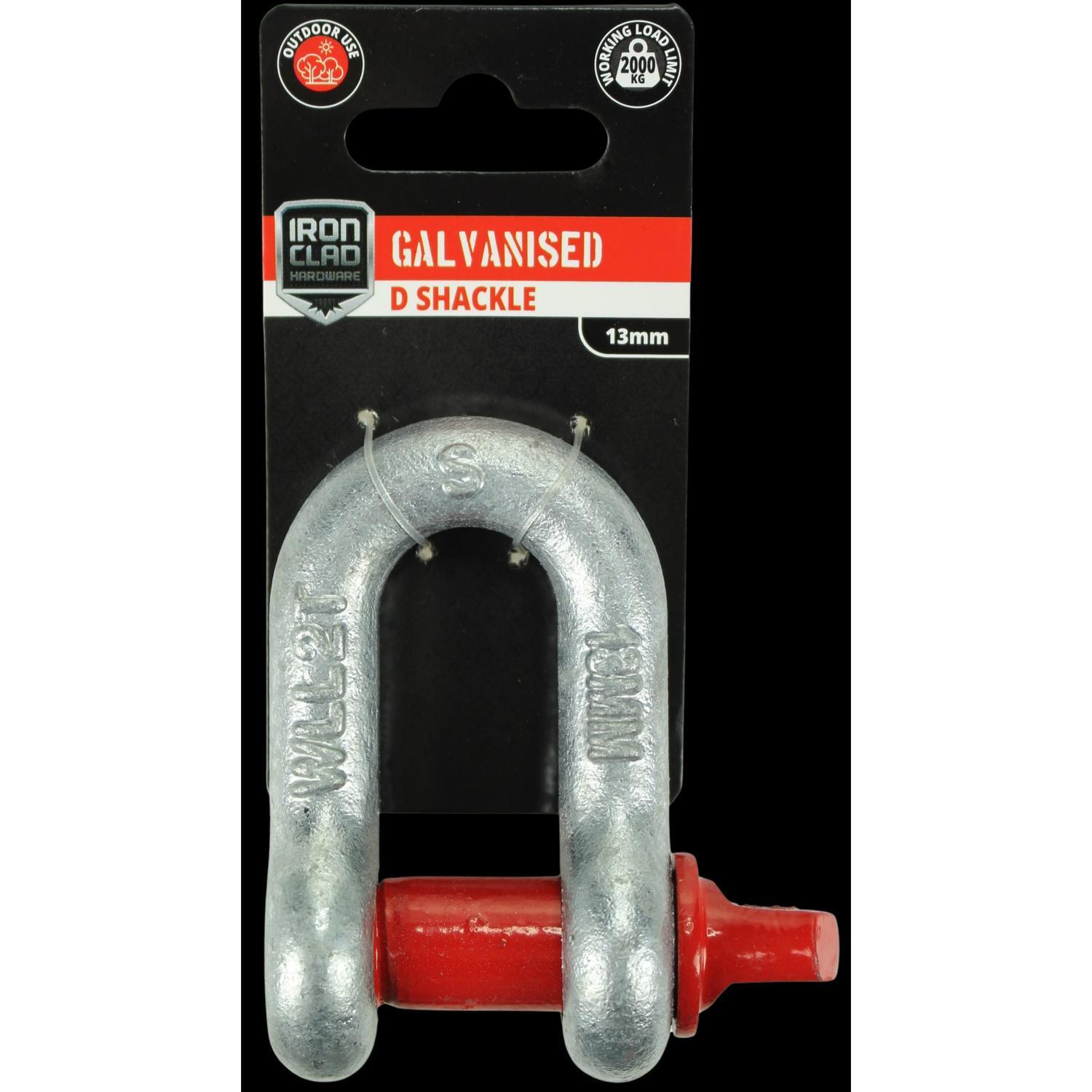 Iron Clad | D Shackle 13mm Galvanised | Mitre10