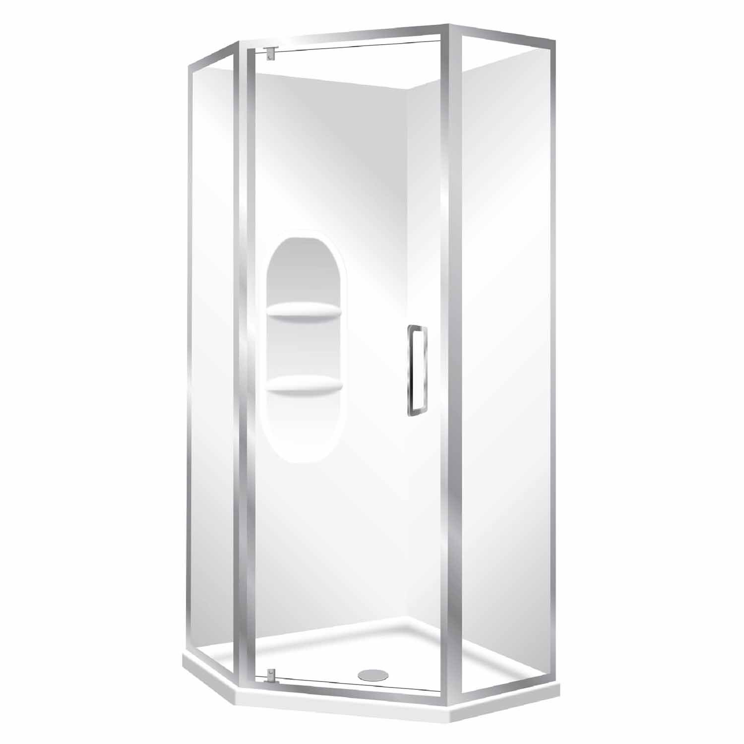 Fibre Systems | Stellar Aries Corner Angle Shower Moulded Wall | Mitre10