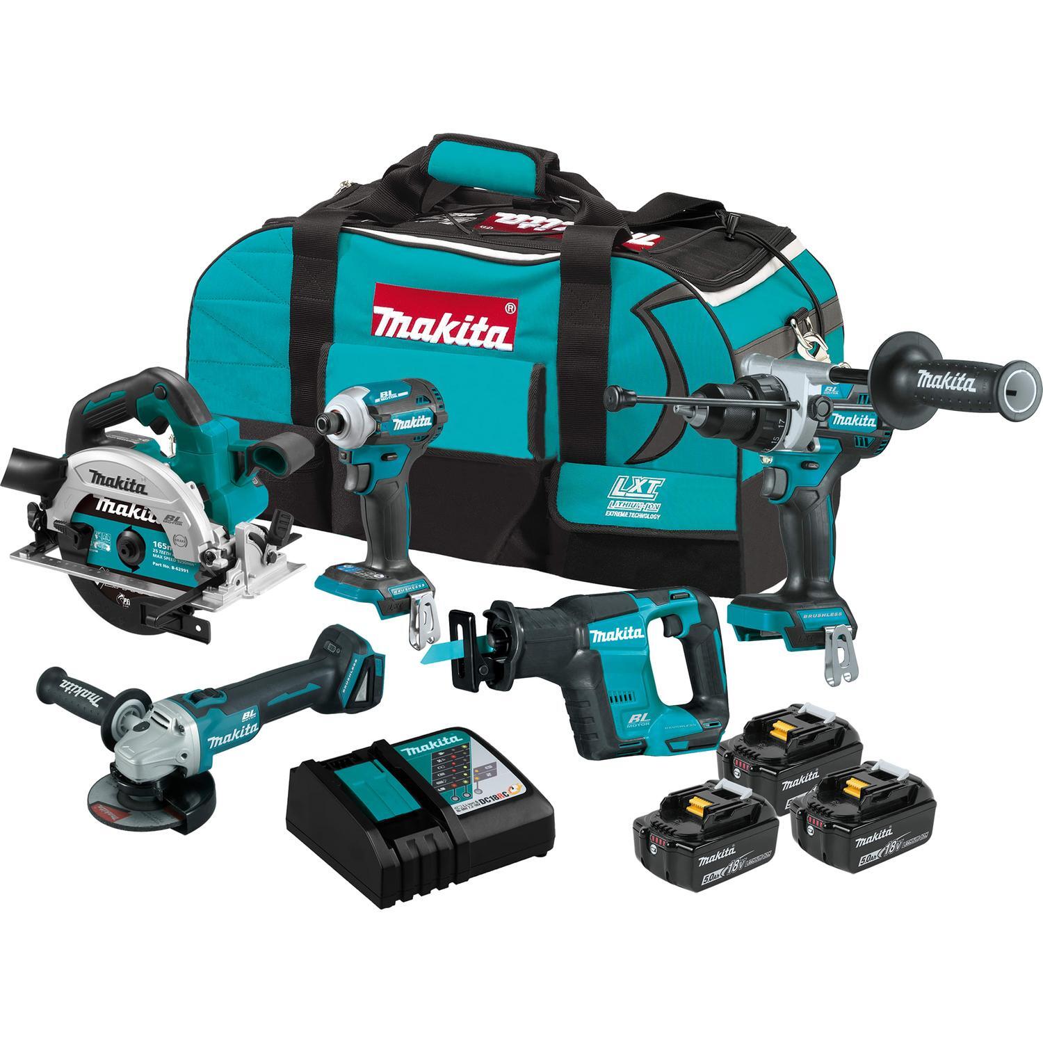 Makita | LXT Cordless Brushless 5pc Power Tool Combo Kit 18 volt 5Ah ...