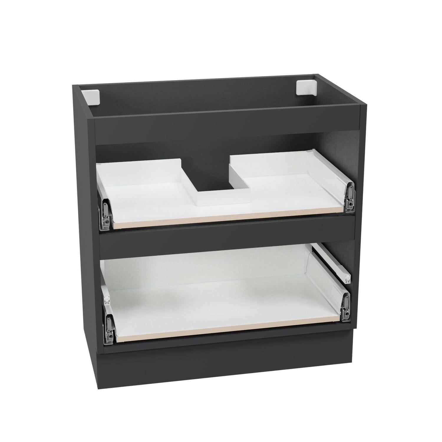 ConneX | Floor Standing Vanity Cabinet 2 Drawer 750mm Matte Black | Mitre10
