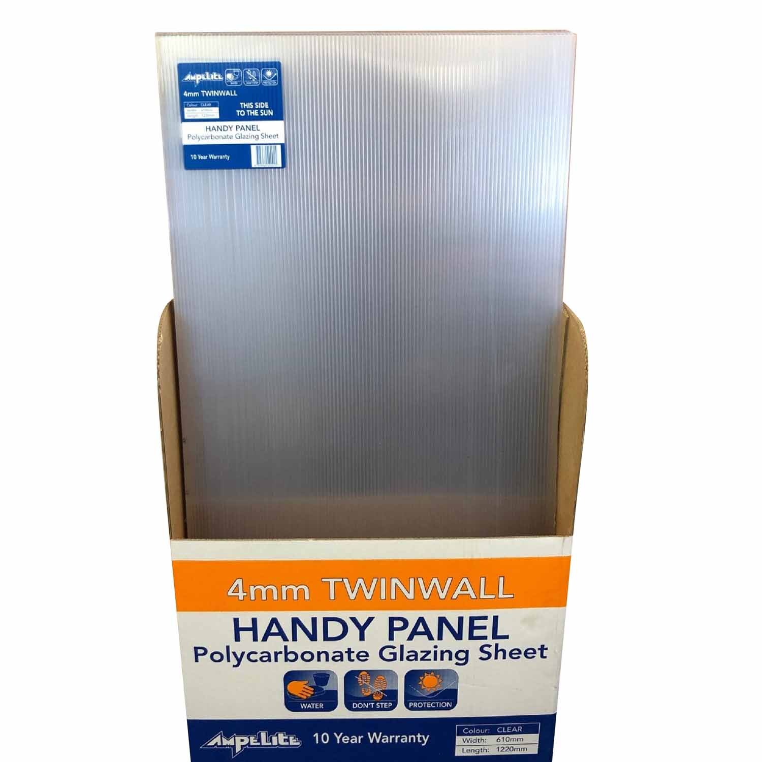 Ampelite | Twinwall Polycarbonate Sheet 1220mm x 610mm Clear | Mitre10