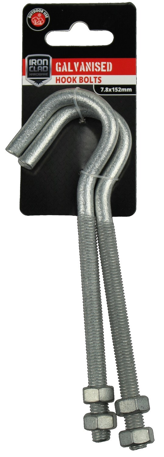 Iron Clad | Hook Bolt 7.8x152mm Galvanised | Mitre10