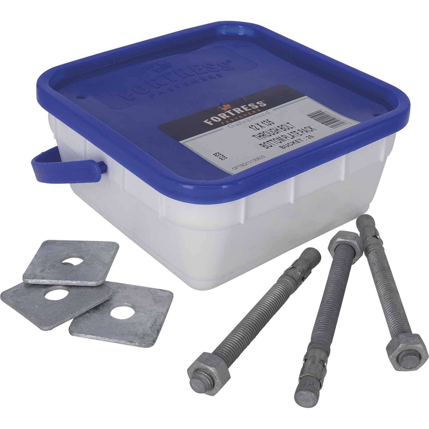Fortress | Through Bolt Anchors M12 x 135mm Galvanised | Mitre10
