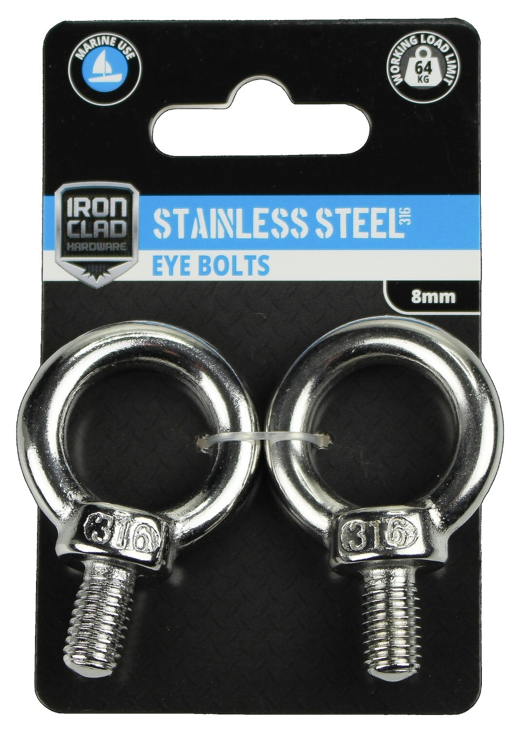 Iron Clad | Eye Bolts 8mm Stainless Steel 316 | Mitre10