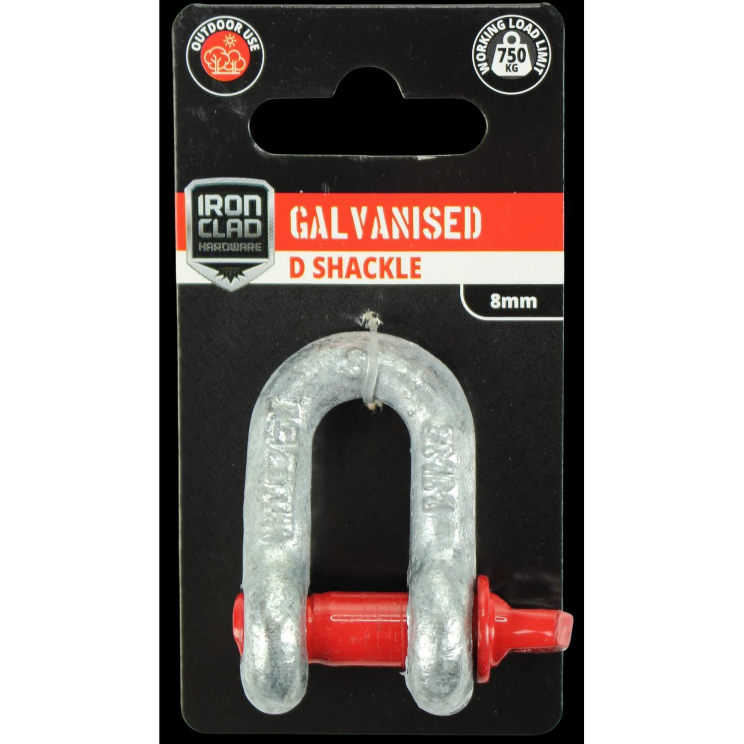 Iron Clad | D Shackle 8mm Galvanised | Mitre10