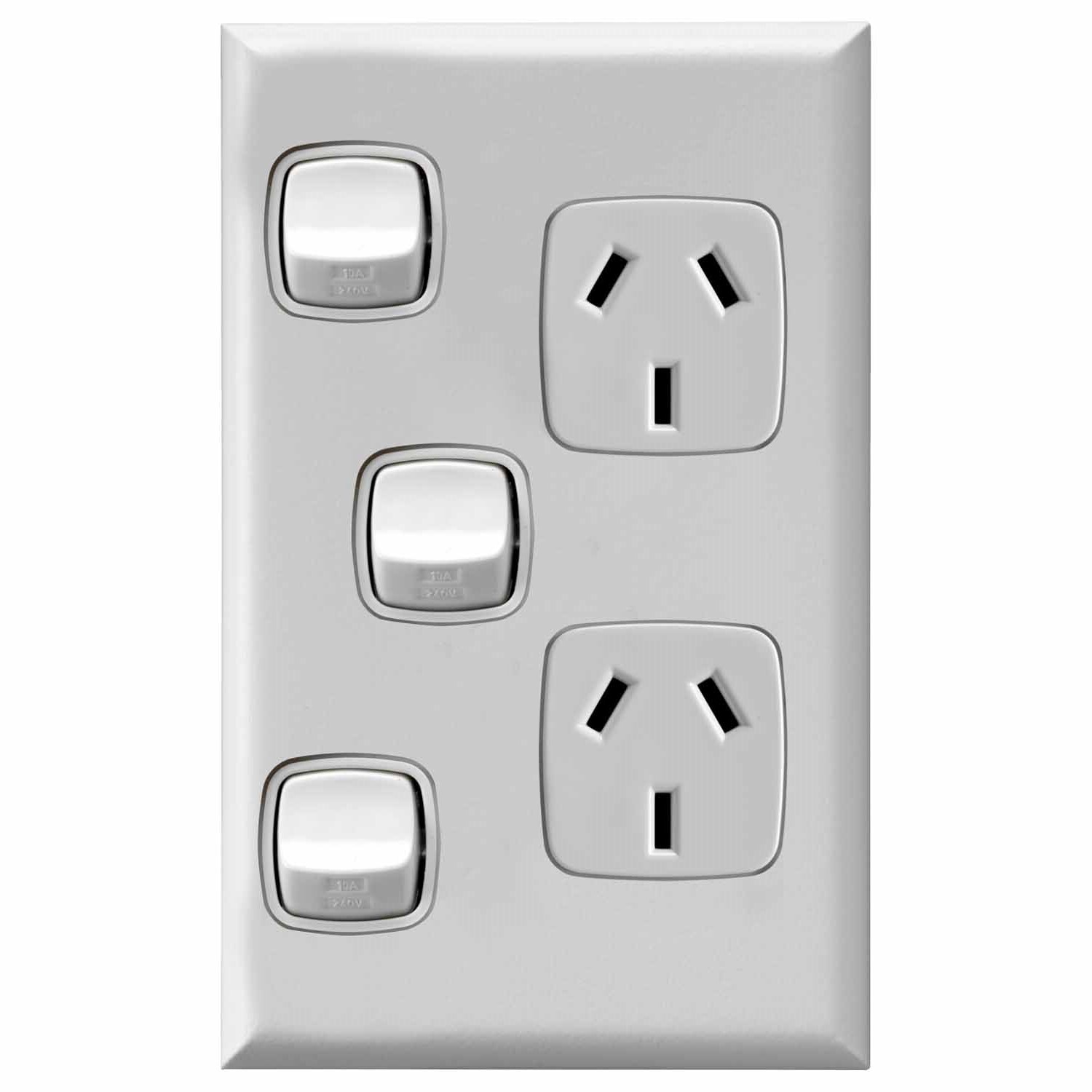 HPM | Excel Double Power Point Switch 240V White | Mitre10