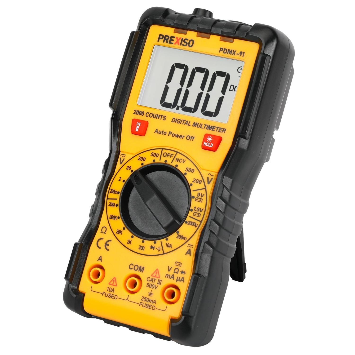Prexiso | Digital Multimeter 150 x 70 x 50mm Yellow+black | Mitre10