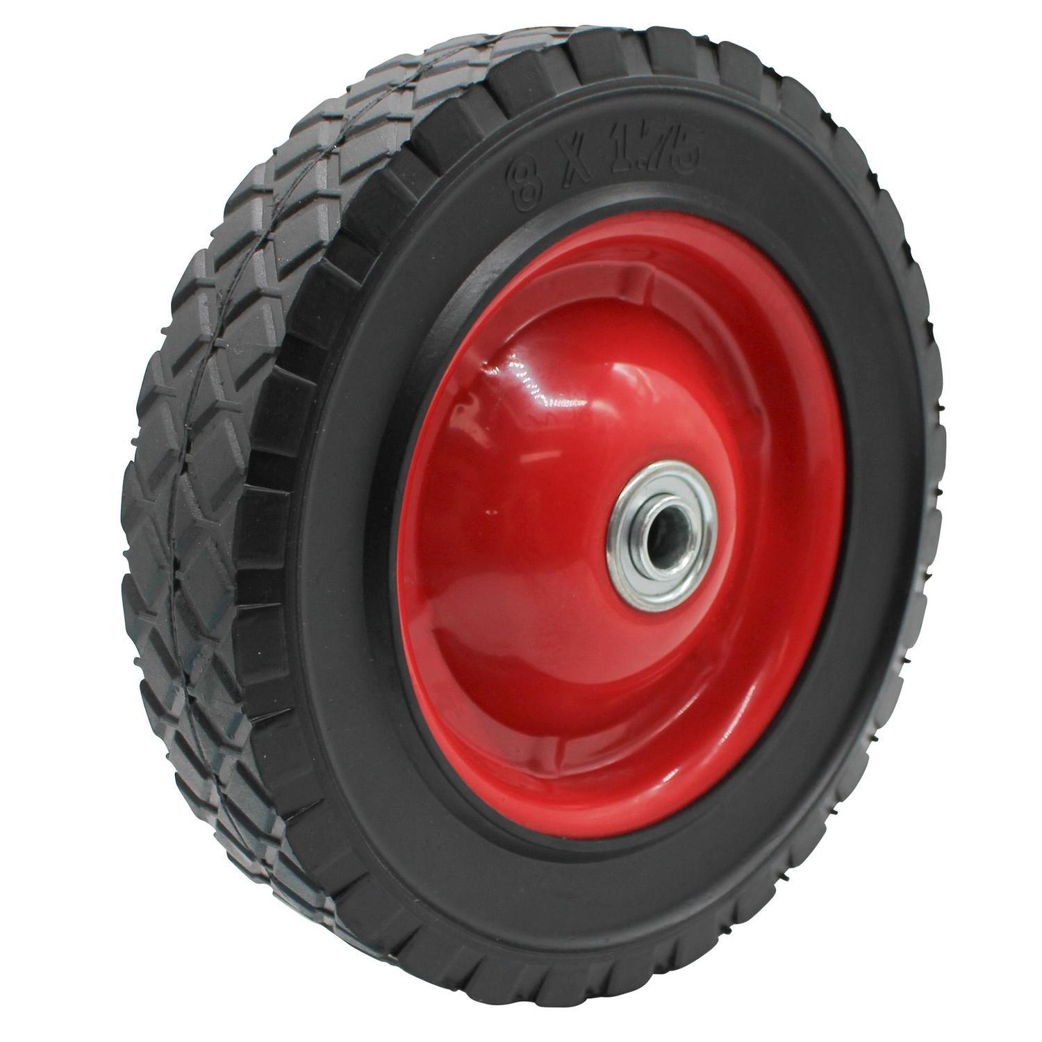 Rubber Tyred Steel Centered Wheel 200mm Red | Wheels