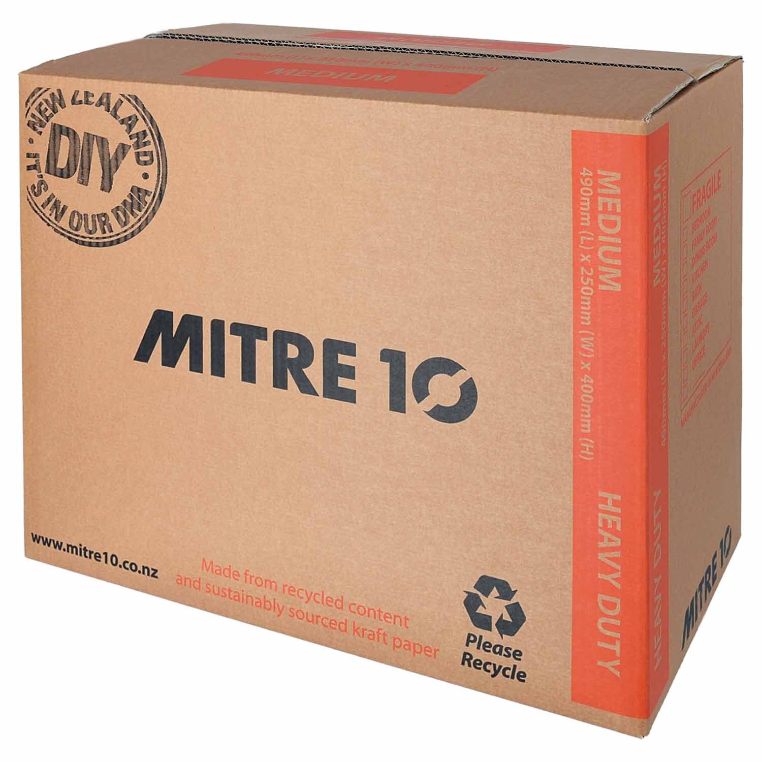 Heavy Duty Moving Box Medium H: 400mm, W: 250mm, L: 490mm. | Mitre10