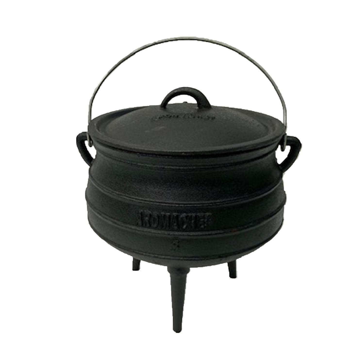 Aromachef | Potjie Pot Cast Iron Pot No.3 Size Black | Mitre10