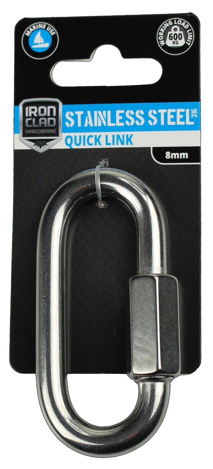 Iron Clad | Quick Link 8mm Stainless Steel 316 | Mitre10
