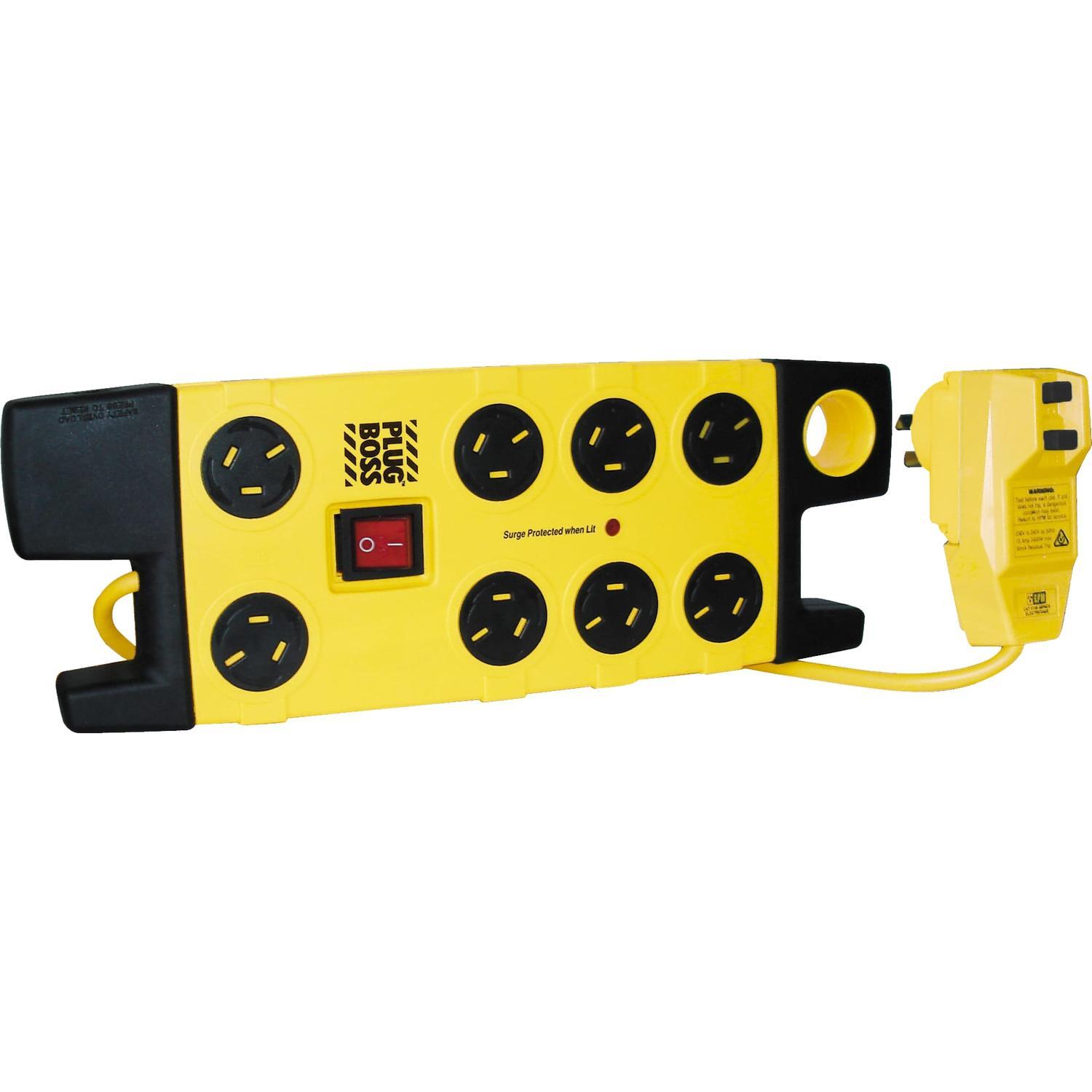 HPM | Plug Boss 8 Plug Powerboard 3m Yellow and Black | Mitre10