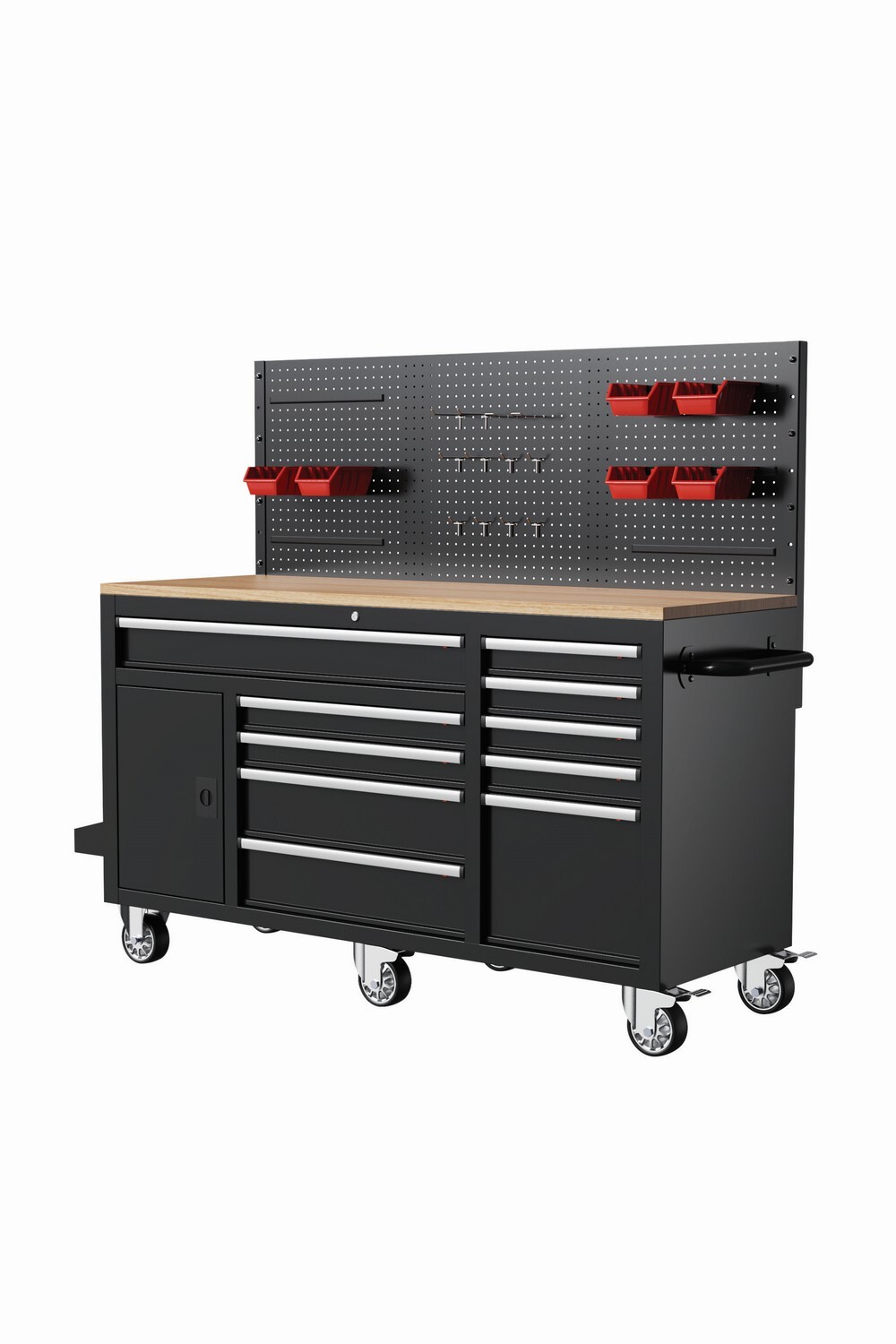 Jobmate | Tool Cabinet With Timber Top Black H:1490mm, W:1870mm, D ...