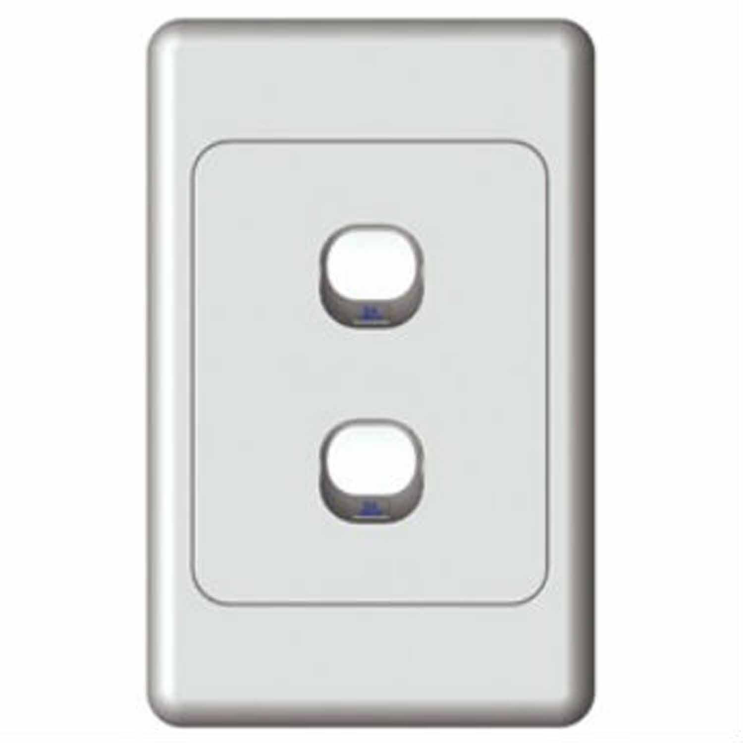 Number 8 | Double Vertical Light Switch White | Mitre10