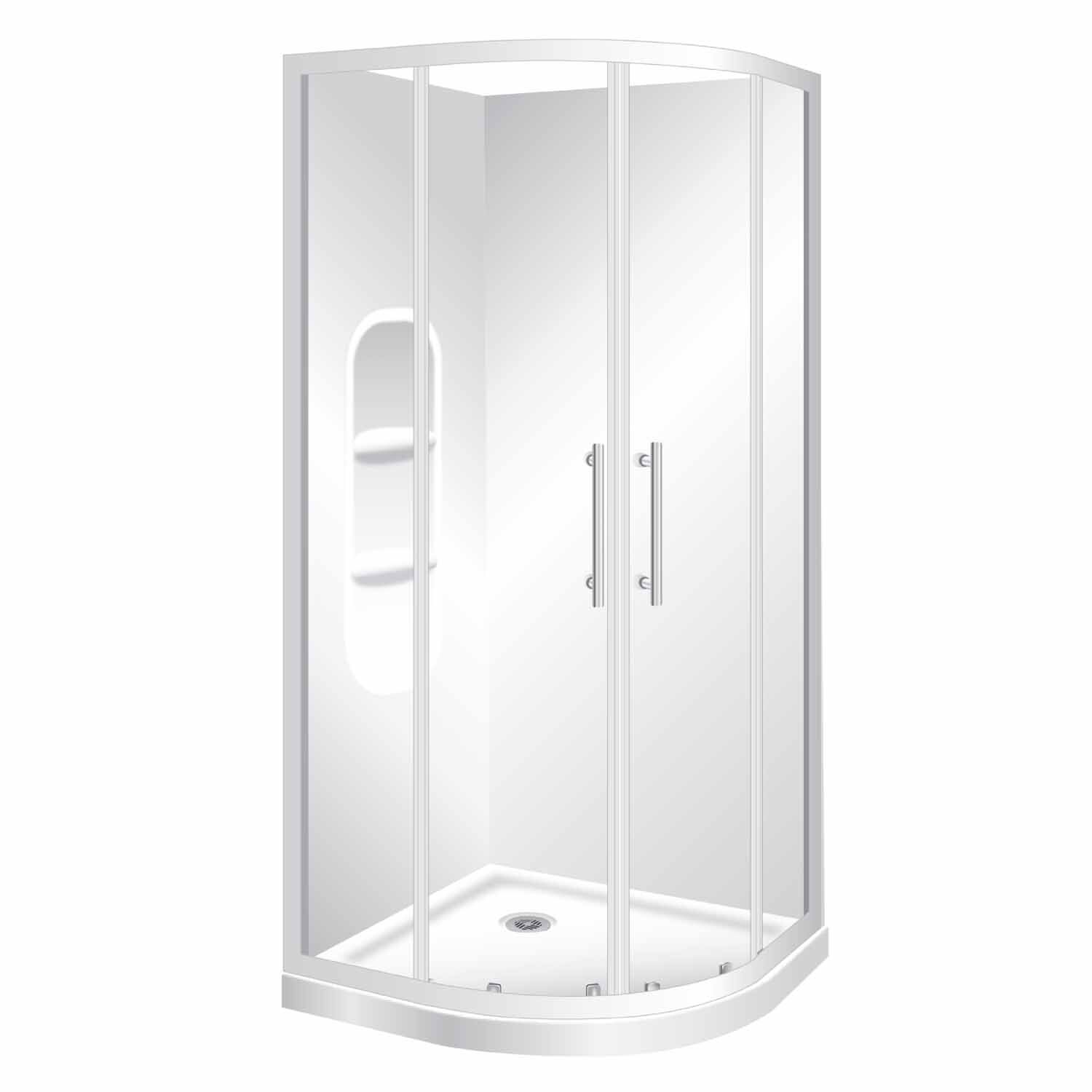 Fibre Systems | Stellar Round Shower Moulded Wall | Mitre10